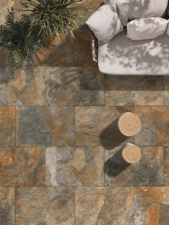 COPPER RUSTIC PORCELAIN – PAVING STOCK